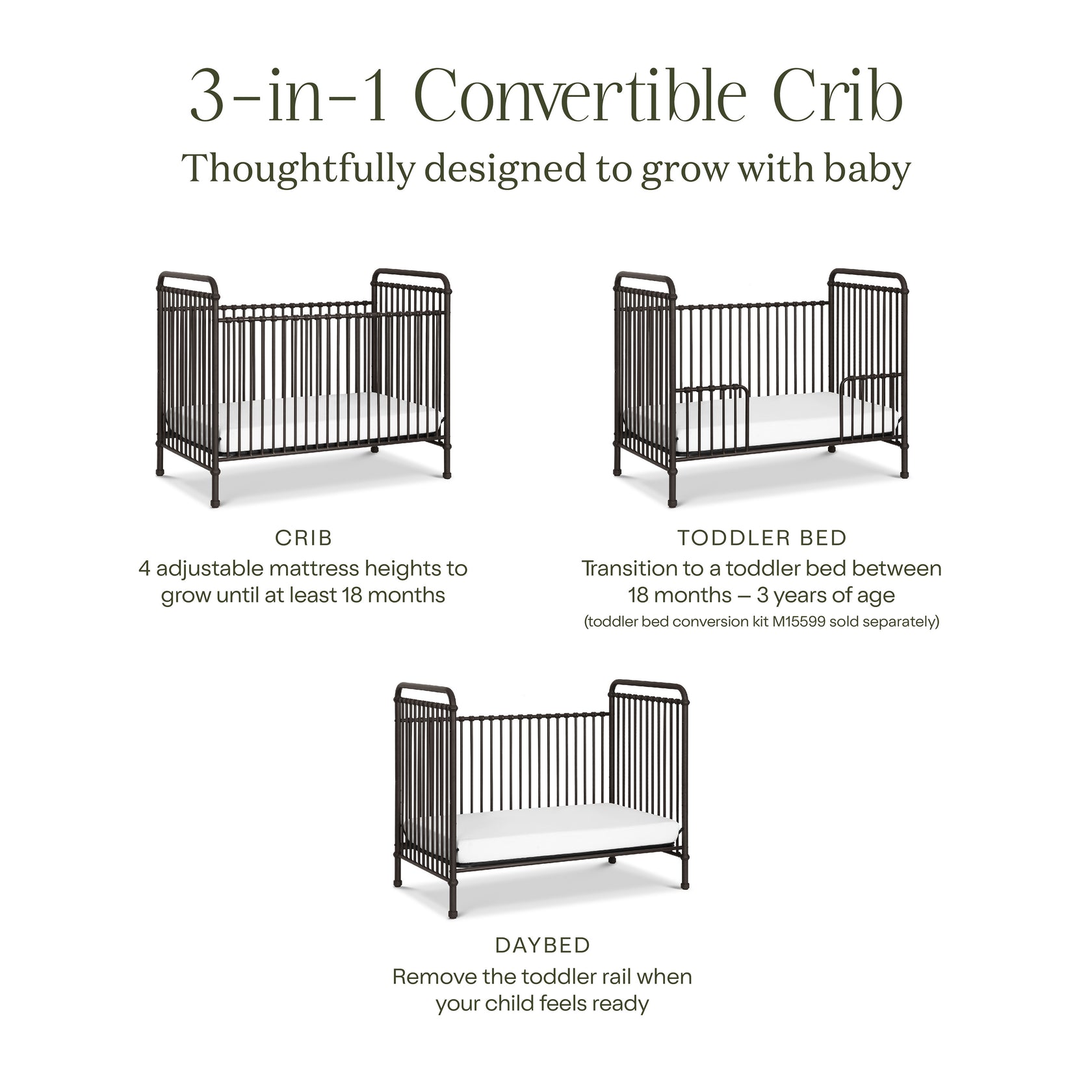 Abigail 3-in-1 Convertible Crib – Namesake